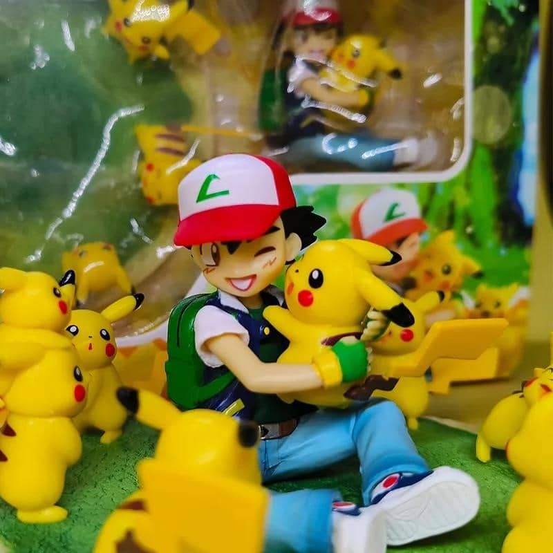 Anime rysunek Pokemon Ash Ketchum Pikachu figurka zestawy garażowe ...