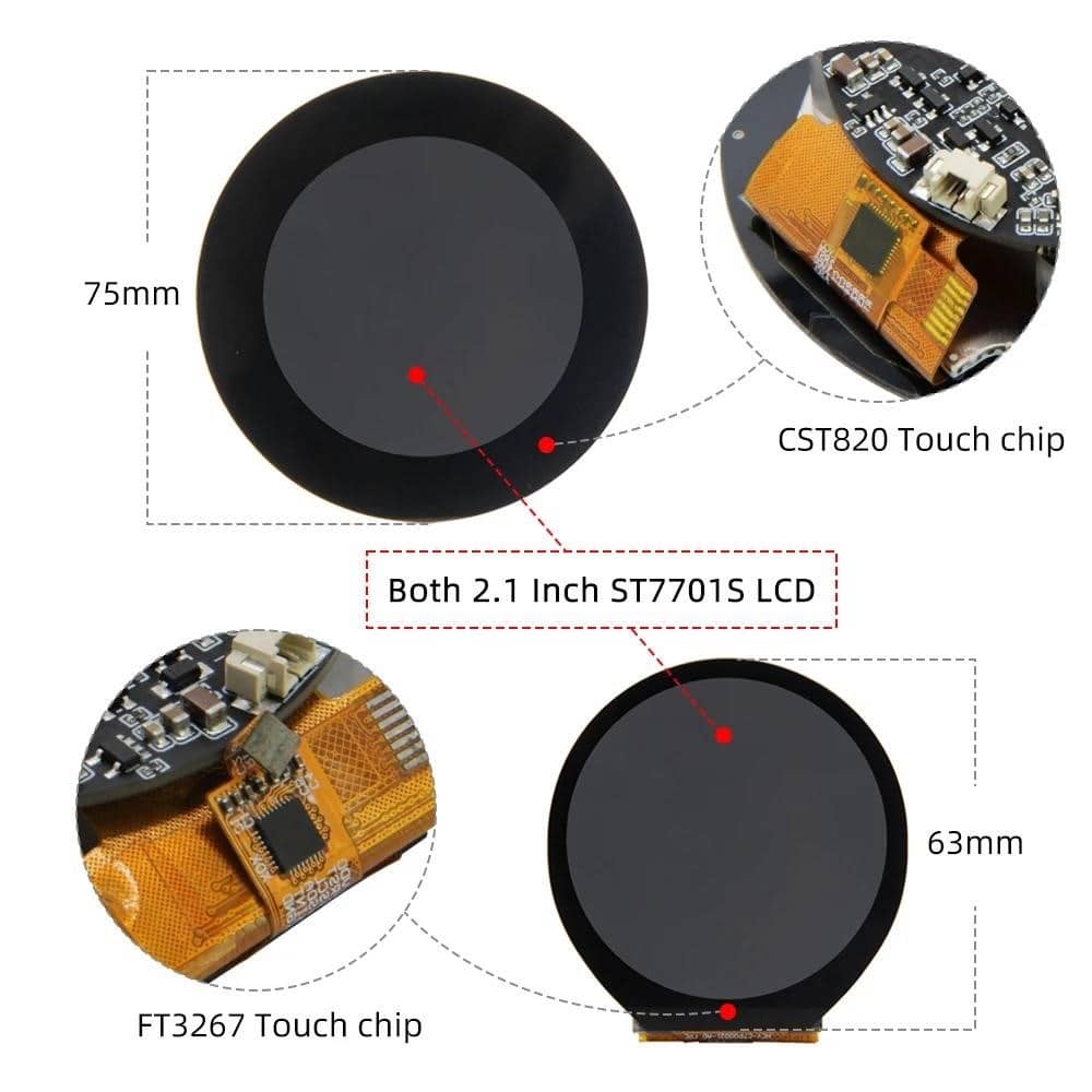 LILYGO-T-RGB ESP32-S3 2.1 calowy okrągły wyświetlacz ST7701S ekran ... LILYGO-T-RGB ESP32-S3 2.1 calowy okrągły wyświetlacz ST7701S ekran ...