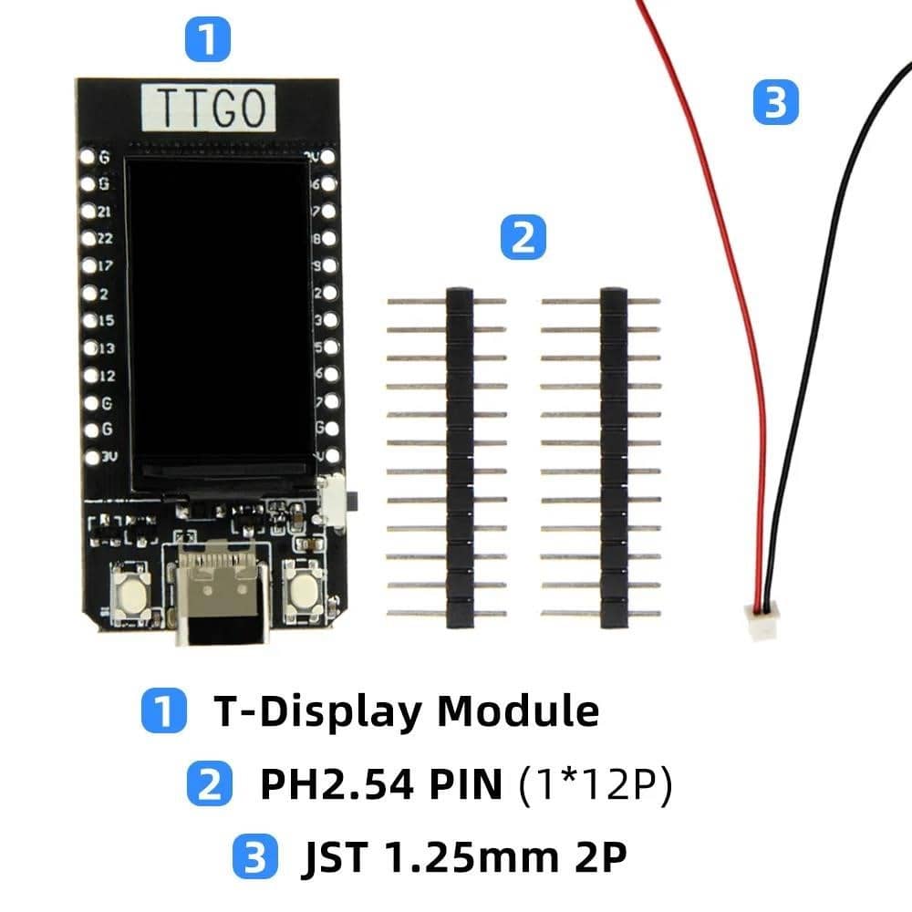 LILYGO-TTGO t-display ESP32 płytka rozwojowa WiFi Bluetooth 1.14 Cal ST7789V IPS LCD ...