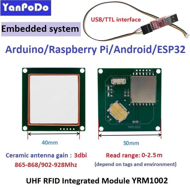 Mini wbudowany moduł Arduino UHF RFID Raspberry Pi czytnik kart kontroli dostępu 0-5.5dbi antena ...