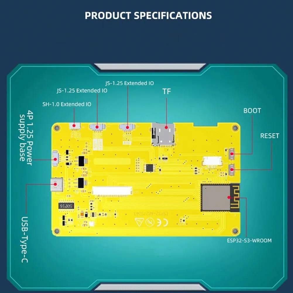 Płyta ESP32-S3 HMI 8M PSRAM 16M Flash Arduino LVGL WIFI Bluetooth 4.3 "3.5" pojemnościowy ekran ...