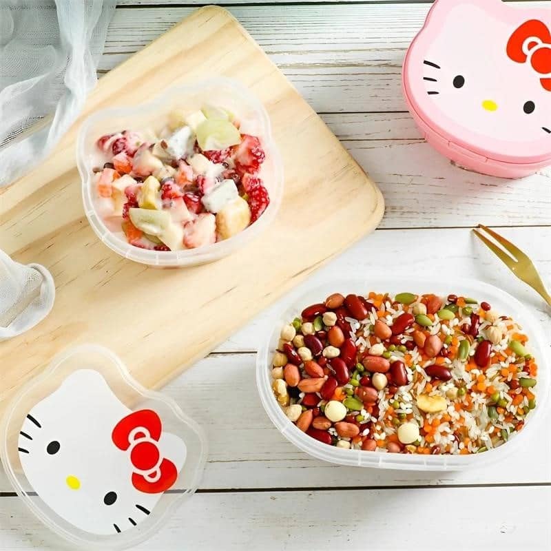 Sanrio Kawaii Hello Kitty Fresh Box Cartoon z pokrywką Pudełko na ...