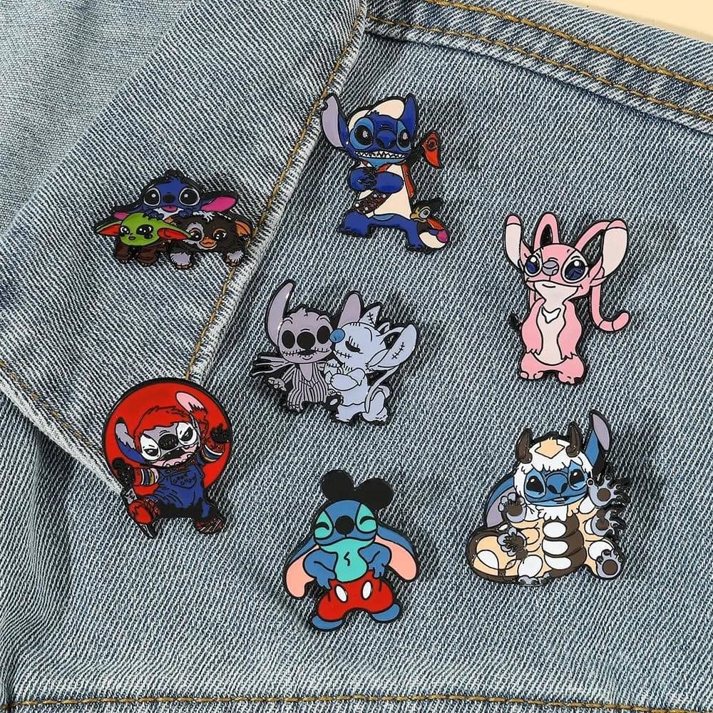 Stitch emalia szpilki filmy Anime gry broszka plecak kapelusz torba ...